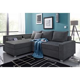 Ecksofa Collection AB, B:223cm H:84cm T:91cm, grau, Zierkissen: 100%Polyester;Struktur (100% Polyester);Microfaser PRIMABELLE (100%