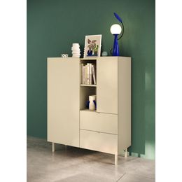 Highboard OTTO HOME, B:101cm H:124cm T:42cm, beige, Holzwerkstoff, Wohnzimmer, Sideboards, "Dobbiaco, B/H 101/124 cm, 2 T&uuml;ren, 2 Schubk&auml;sten,