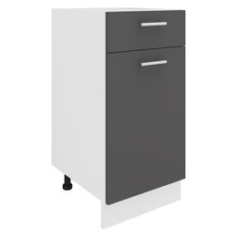 Unterschrank Vcm, B:40cm T:46cm, schwarz, Obermaterial: 100% Holz Wood., K&uuml;che, Schr&auml;nke, "K&uuml;chenschrank B 40 cm Unterschrank Schublade Esilo"