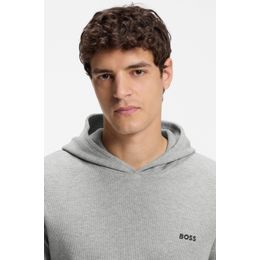 BOSS Herren Hoodie "Waffle LS-Shirt H", Gr. XXLmedium grau 033, Sweatware, Obermaterial: 60% Baumwolle, 40% Polyester, Sweatshirts