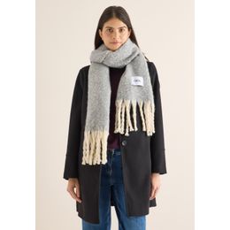 Cecil Damen Schal, grau, unifarben, Stoff, 100% Polyester, Modet&uuml;cher, mit Fransenkante