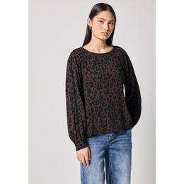 Street One Damen Langarmbluse, braun, Gr. 36, Stoff, 100% Viskose, Blusen, in Blusen-Optik