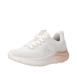 RIEKER SPORT Damen Plateausneaker, Gr. 37, beige, Textil, Mesh, Basic, Schuhe, Schn&uuml;rschuh, Freizeitsneaker mit leichter Plateausohle