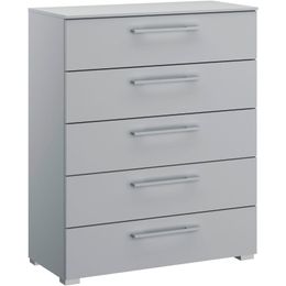 Schubkastenkommode Rauch, B:80cm H:100cm T:42cm, grau, Holzwerkstoff, Sideboards, "Kommode Sideboard W&auml;scheschrank Schrank SKAT PURE", mit 5