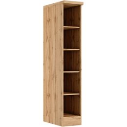 K&uuml;chenregal KOCHSTATION, B:30cm H:166cm T:60cm, braun, Holzwerkstoff, Regale, "KS-Milan", Regal in nat&uuml;rlichen Wotaneiche-Dekor, Stauraumwunder