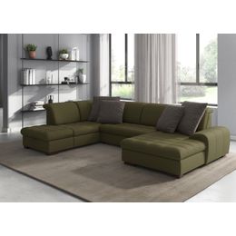 Sit & More Wohnlandschaft SIT & MORE, B:329cm H:82cm T:224cm, gr&uuml;n, Luxus-Microfaser ALTARA NUBUCK (100% Polyester);Soft clean (98% Polyester, 2%