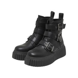Buffalo Damen Stiefel "Buffalo ZAFIR BIKER BUCKLE - VEGAN NAPPA", Gr. 41, schwarz, Polyurethan, unifarben, Schuhe