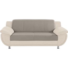3-Sitzer Trendmanufaktur, B:207cm H:85cm T:94cm, beige, Luxus-Microfaser ALCAZAR (100% Polyester) / Feinstruktur (100% Polyester);Kunstleder SOFTLUX