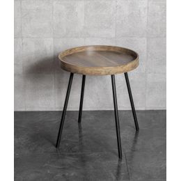 Beistelltisch HAKU, B:40cm H:45cm T:40cm, schwarz, Wohnzimmer, Tische, "Sofatisch, Wohnzimmertisch", rund - aus MDF Braun - &Oslash;/H 40/45 cm