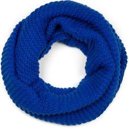 styleBREAKER Damen Loop "Strick Loop Wellenmuster", blau, Modisch, Obermaterial: 100% Polyacryl PAN., Modet&uuml;cher