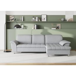 Ecksofa DOMO collection, B:278cm H:81cm T:170cm, silber, Flachgewebe (100% Polyester);Chenille (100% Polyester), Wohnzimmer, Sofas, "FRANZI