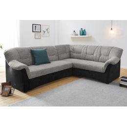 Ecksofa DOMO collection, B:240cm H:83cm T:190cm, schwarz-wei&szlig;, Microfaser PRIMABELLE (100% Polyester) / Struktur (90% Polyester; 10%