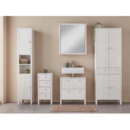 Spiegelschrank Home Affaire, B:61,5cm H:70cm T:20cm, wei&szlig;, Massivholz, Badezimmer, Schr&auml;nke, "Tina", Badm&ouml;bel, Spiegel, Breite 60 cm, Massivholz