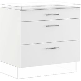 Auszugsunterschrank IMPULS K&Uuml;CHEN, B:90cm H:72,3cm T:57,6cm, wei&szlig;, Dekorfolie, Holzwerkstoff, Schr&auml;nke, ""Valencia & Tirana", in drei Breiten, H&ouml;he: