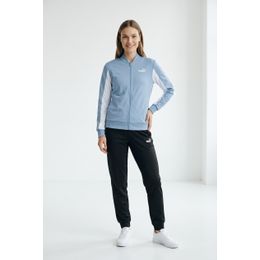 Puma Damen Trainingsanzug "POLY BASEBALL SUIT CL", blau, Gr. XS, Trikot, Obermaterial: 100% Polyester, Sportanz&uuml;ge, zweiteiliges Set, mit elastischen