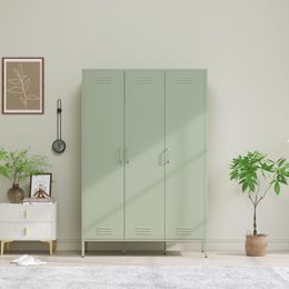 Kleiderschrank OTTO HOME, B:120cm H:180cm T:48cm, gr&uuml;n, Metall, Kinderzimmer, Schr&auml;nke, "Siena Schrank Spind Metallschrank mit 3 T&uuml;ren", Zeitloser