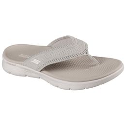 Skechers Damen Zehentrenner "GO WALK FLEX SANDAL", Gr. 38, grau, Textil, Strukturmuster, Schuhe, Badeschuh, Strandschuh, Sommerschuh mit Goga Mat
