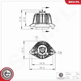 ESEN SKV Lagerung, Motor 75skv298 beidseitig f&uuml;r Mercedes