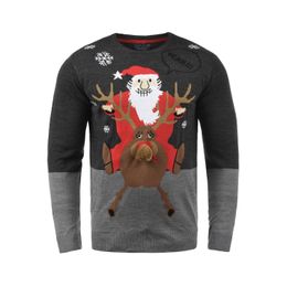 Blend Herren Strickfleece-Pullover "Strickpullover BHRudolph", grau, Gr. XL, Obermaterial: 100% Polyacryl PAN., Pullover