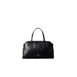 Calvin Klein Damen Handtasche "CK MEDIUM BOWLING BAG", schwarz, Lederimitat, Polyester, Taschen, Henkeltasche, Tragetasche mit CK-Logo