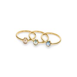 s.Oliver Damen Ring-Set "Elegant Stones", 56, Edelstahl, 1,8mm, gold, Edelstahl, Fingerringe, mit Zirkonia (synth.)