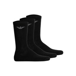 Emporio Armani Herren Kurzsocken "Socken SPORTY SPONGE 3er Pack", Gr. 39, schwarz, Obermaterial: 85% Baumwolle CO. 13% Polyamid PA. 2% Elasthan EL.,