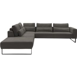 Ecksofa Musterring, B:308cm H:88cm T:290cm, grau, 85% Polyester, 15% Viskose, Wohnzimmer, Sofas, "JustB PM100 Federkern & Kaltschaum, bequem, Breite