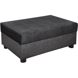 Hocker Collection AB, B:98cm H:42cm T:68cm, grau, 100%Polyester, Wohnzimmer, Hocker, "Parma, B: 98 cm", mit Federkern
