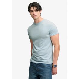 Superdry Herren Rundhalsshirt "ESSENTIAL SDCO LOGO EMB TEE", blau, Gr. XXL, unifarben, Single Jersey, Obermaterial: 100% Baumwolle, Shirts,