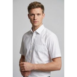 MARVELIS Herren Kurzarmhemd, wei&szlig;, Gr. 47, Web, Obermaterial: 100% Baumwolle, Hemden, modern fit, Busnesshemd, New Kentkragen, b&uuml;gelfrei