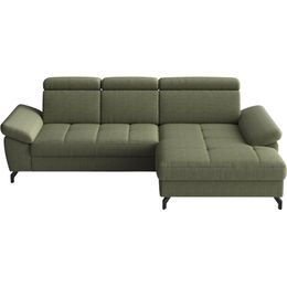 Sit & More Ecksofa SIT & MORE, B:264cm H:84cm T:181cm, gr&uuml;n, 100% Polyester, Wohnzimmer, Sofas, "Vanity, L-Form, B: 264 cm", Inkl.Sitz-,Kopf-und