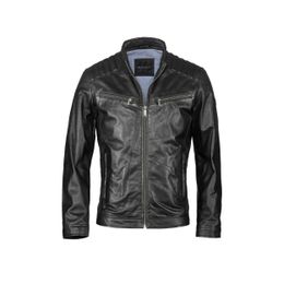 Bugatti Herren Lederjacke "BURAFAEL", schwarz, Gr. 60, uni, Obermaterial: 100% Lammleder LEL., Jacken, mit Rei&szlig;verschlusstaschen