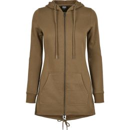 Urban Classics Damen Cardigan "Urban Classics Damen Ladies Sweat", braun, Gr. XS, unifarben, 63% Baumwolle, 37% Polyester, Strickjacken