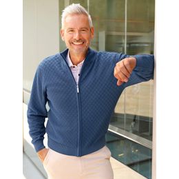Marco Donati Herren Strickjacke, blau, Gr. 50, 100% Baumwolle, Strickjacken
