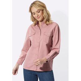 Classic Basics Damen Jeansbluse, rosa, Gr. 46, unifarben, 100% Baumwolle, Blusen