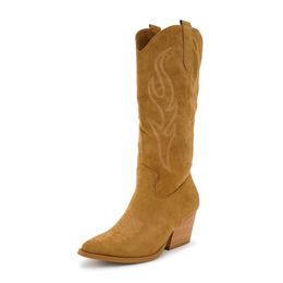 FINDLAY Damen Stiefel "DAKOTA", Gr. 38braun, Lederimitat, Schuhe, mit sch&ouml;nen Ziern&auml;hten