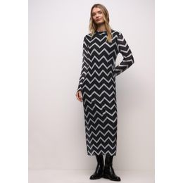 Street One Damen Midikleid, schwarz-wei&szlig;, Gr. 38, unifarben, Stoff, Obermaterial: 95% Polyester, 5% Elasthan. Futter: 100% Viskose, Kleider, mit