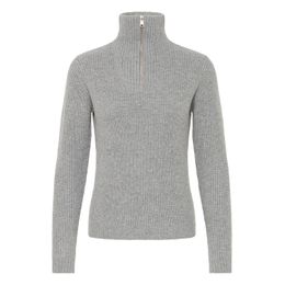 oxmo Damen Troyer "Troyer oxmolara", grau, Gr. XL, Obermaterial: 93% Polyester PES. 5% Wolle mw. 2% Elasthan EL., Pullover