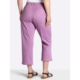 sheego Damen 7/8-Hoseorchidee, Gr. 48, unifarben, 97% Baumwolle, 3% Elasthan, Hosen