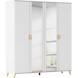 Kleiderschrank Rauch, B:182cm H:203cm T:53cm, wei&szlig;, Holzwerkstoff, Kinderzimmer, Schr&auml;nke, "Skandi Kinderzimmer Schlafzimmerschrank FALUN", im