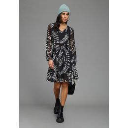 Laura Scott Damen Meshkleid, schwarz, Gr. 46, gemustert, Mesh, Obermaterial: 95% Polyester, 5% Elasthan. Futter: 100% Polyester, Kleider, Meshkleid,