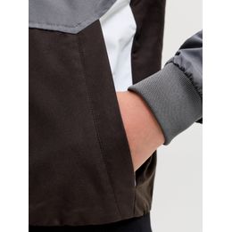 Jack & Jones Jungen Outdoorjacke "JJERUSH wasserabweisend, mit Kapuze, mattes Finish"turbulence detail:schwarz, wei&szlig; blocking, Gr. 128, JACK & JONES JUNIOR, Web,