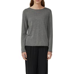 s.Oliver Damen Langarmshirt, grau, Gr. 38, unifarben, Strick, Obermaterial: 50% Baumwolle, 50% Viskose, Shirts, mit Rollkanten