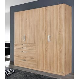 Kleiderschrank Rauch, B:181cm H:197cm T:54cm, braun, Holzwerkstoff, Kinderzimmer, Schr&auml;nke, "Harburg Dreht&uuml;renschrank Schlafzimmerschrank mit viel