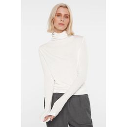 Damen Langarmshirt, wei&szlig;, Gr. L, SENSES.THE LABEL, unifarben, Web, Material: 50% Viskose, 50% Polyester, Shirts