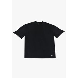 DROPSIZE Herren T-Shirt "Dropsize HEAVY OVERSIZE METAL PATCH T-SHIRT", schwarz, Gr. XS, unifarben, 100% Baumwolle, Shirts