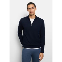 OLYMP Herren Strickpullover "OLYMP Casual Strick, Regular Fit", blau, Gr. M, 100% Schurwolle, Pullover