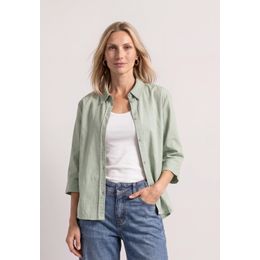 Street One Damen Hemdbluse, gr&uuml;n, Gr. 38, unifarben, Web, 100% Baumwolle, Blusen, mit 3/4 &Auml;rmeln