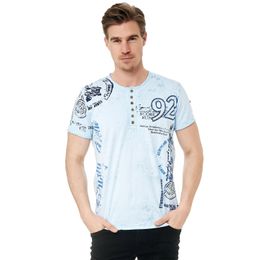 Rusty Neal Herren T-Shirt, blau, Gr. XL, bedruckt, 100% Baumwolle, Shirts, mit seitlichem Print