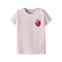 name it M&auml;dchen T-Shirt "NMFJUANITTA SS TOP BOX", rosa, Gr. 92, gemustert, Jersey, Obermaterial: 95% Baumwolle, 5% Elasthan, Shirts,